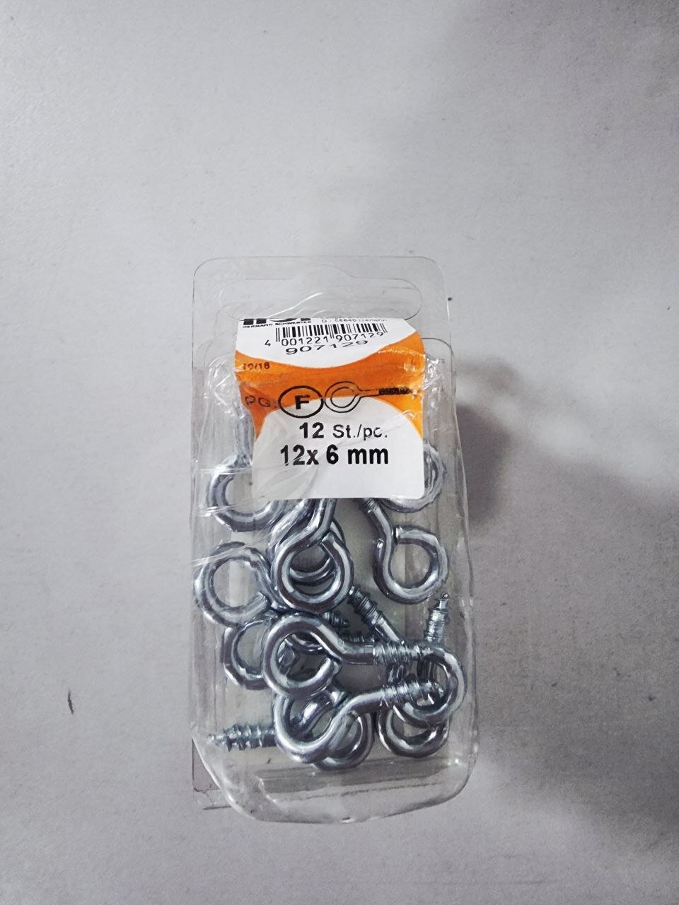 Шуруп крюк крепежный кольцо 12*6 (1уп-12 шт*5 упк) HSI, Германия