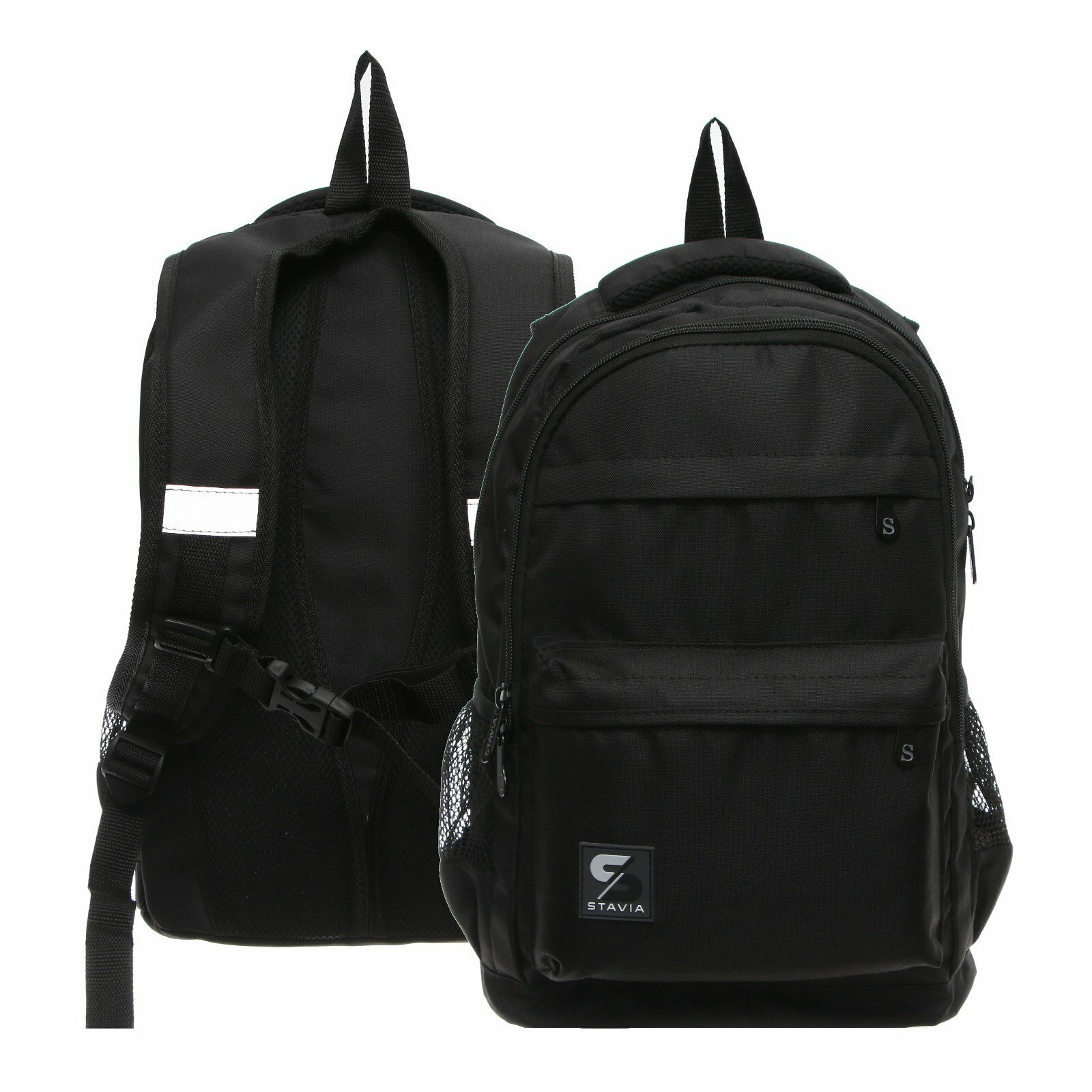 Рюкзак молодёжный, школьный, 41x28x15 см, эргономичная спинка, "Реалист" чёрный