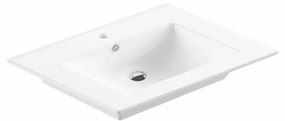 Раковина для ванной STWORKI Quadro 90 см, прямоугольная, фарфоровая, раковина накладная, белая