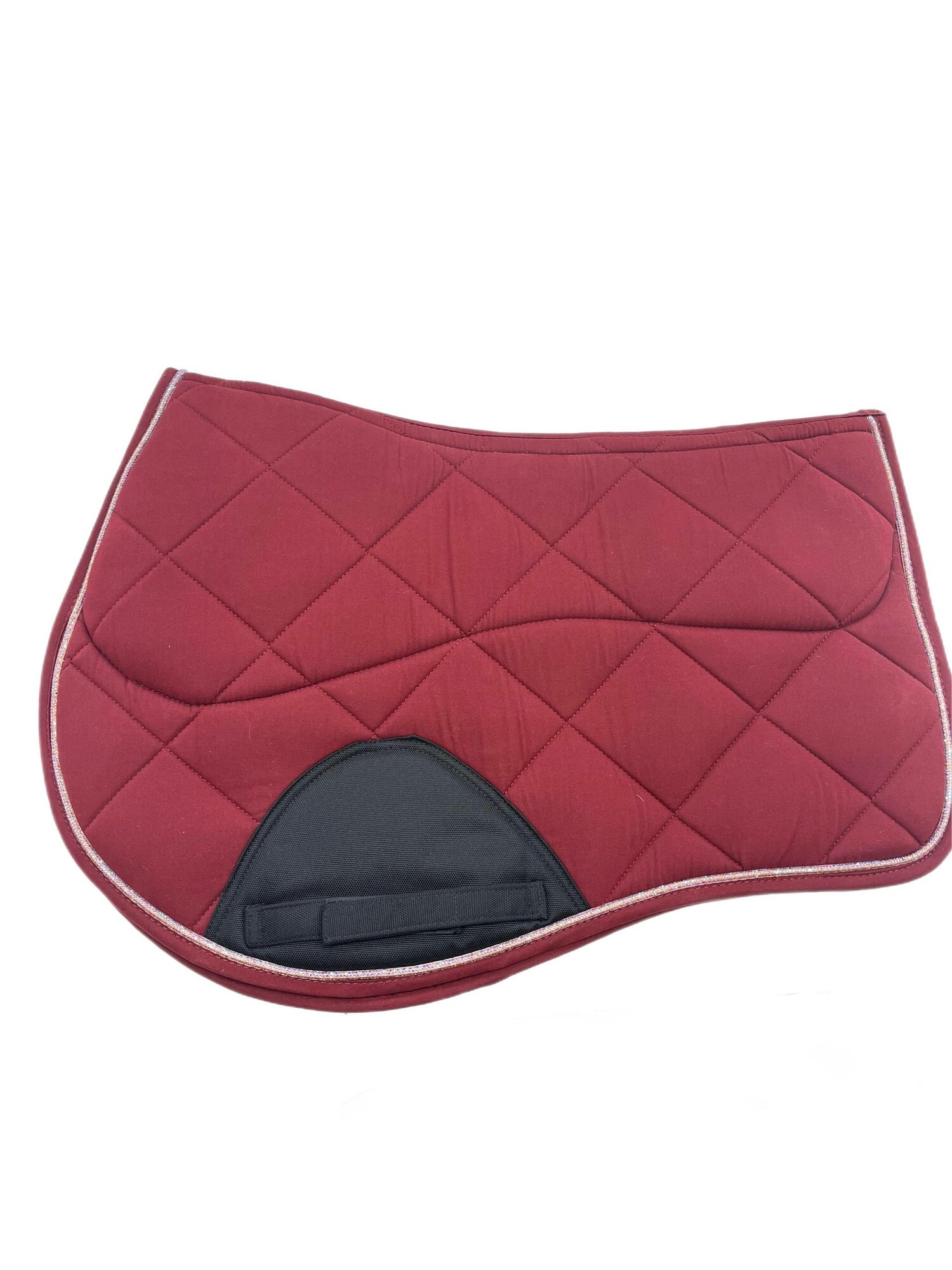 Вальтрап Equitheme конкурный с меховым амортизатором и окантовкой со стразами бордо