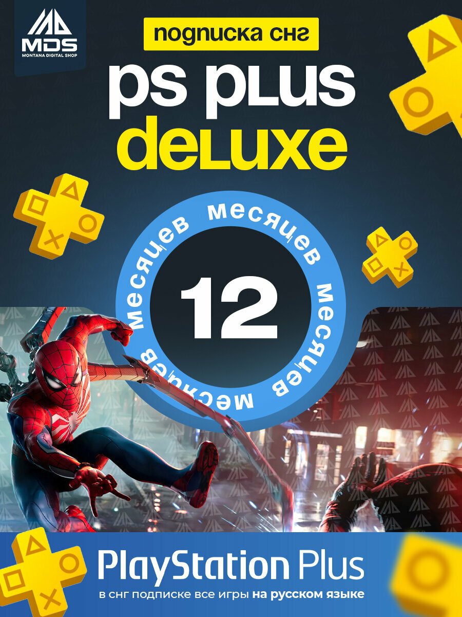 Подписка Playstation Plus Deluxe - 12 Месяцев СНГ (PlayStation 4/PlayStation 5 )