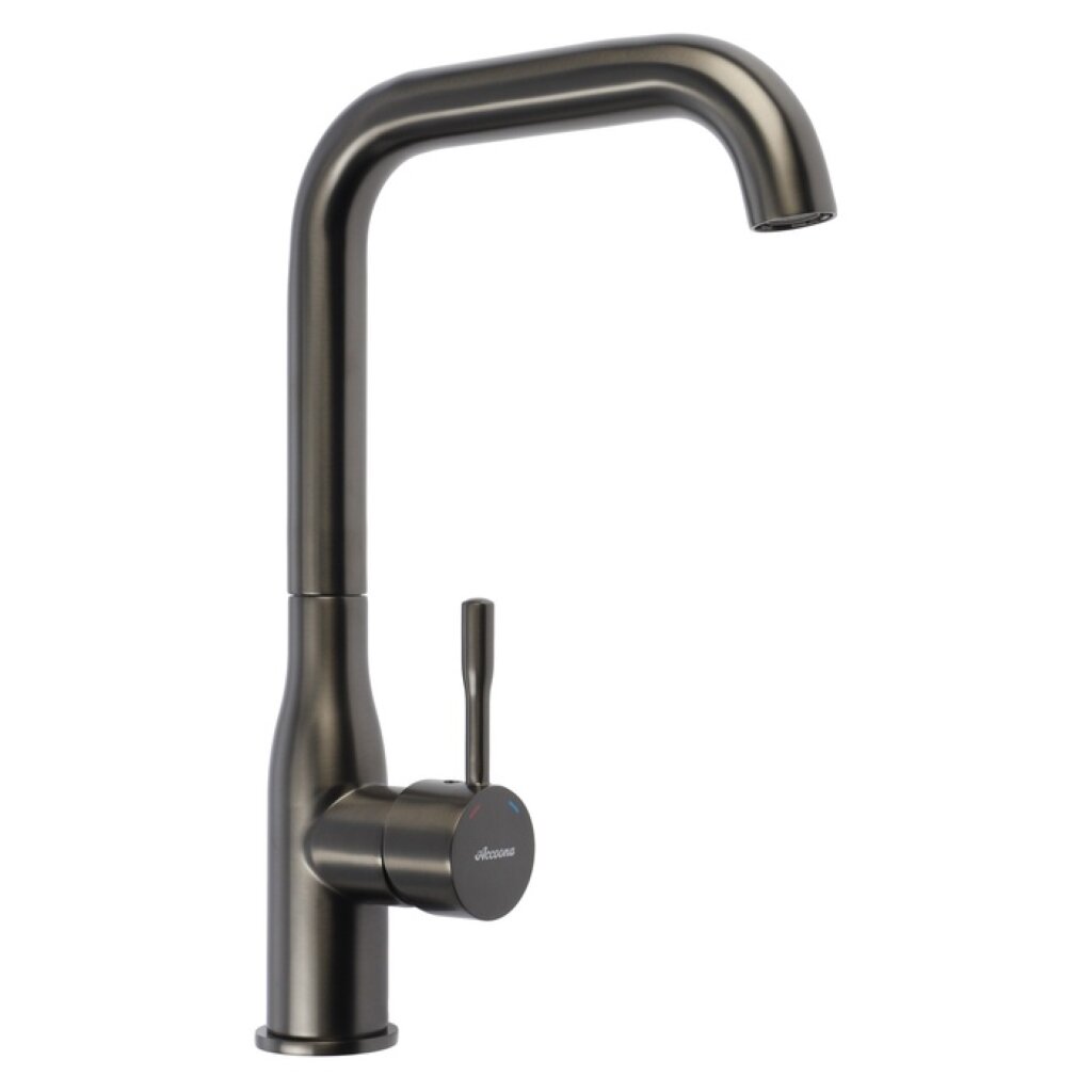 Смеситель для кухни A4490ST-3 Accoona, керамический картридж 35мм, гайка. Оружейная сталь. Латунь