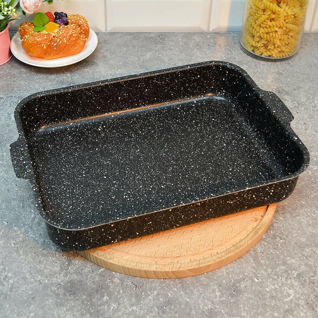 Противень для запекания 23х30см «Easy Stone», каменное покрытие, антипригарный, долговечный