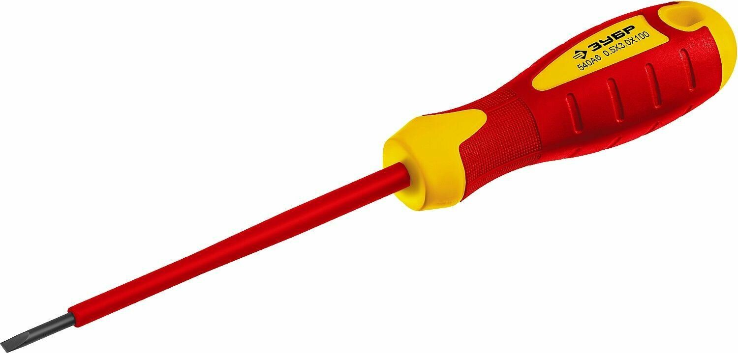 Диэлектрическая отвертка ЗУБР, профессиональная, изолированная рукоятка, электроизолирующая 25261-3.0-075_z01
