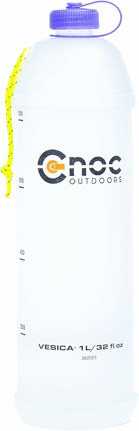 Складная бутылка для воды Cnoc Outdoors Vesica 1 л, узкое горло 28 мм, совместима с фильтрами Sawyer, зелёная