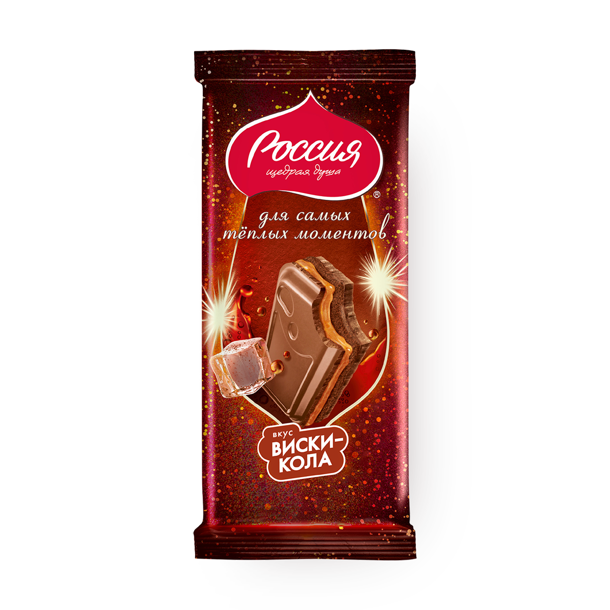 Шоколад молочный «Россия - Щедрая душа!» Виски-кола карамель