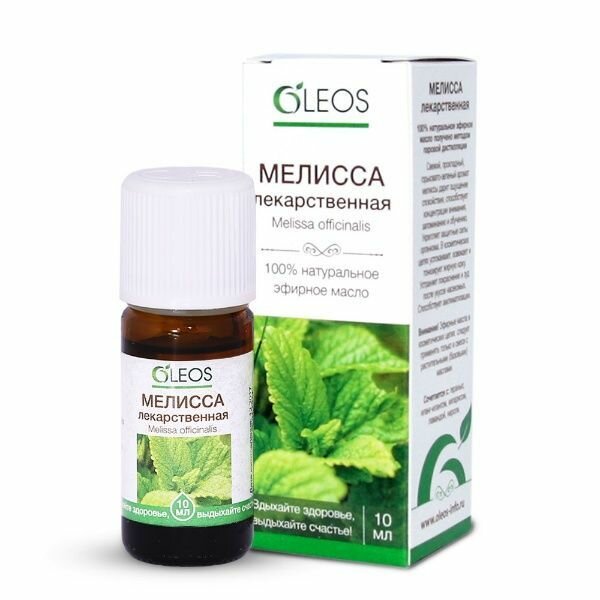 Эфирное масло Oleos "Мелисса лекарственная", 100% натуральное, 10 мл