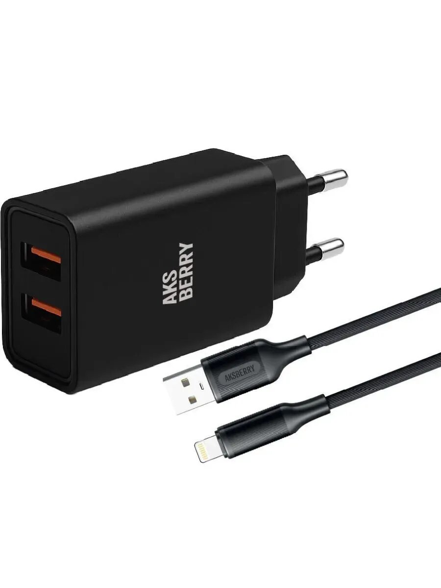 Сетевое зарядное устройство T38 2 USB 2.4A + Lightning