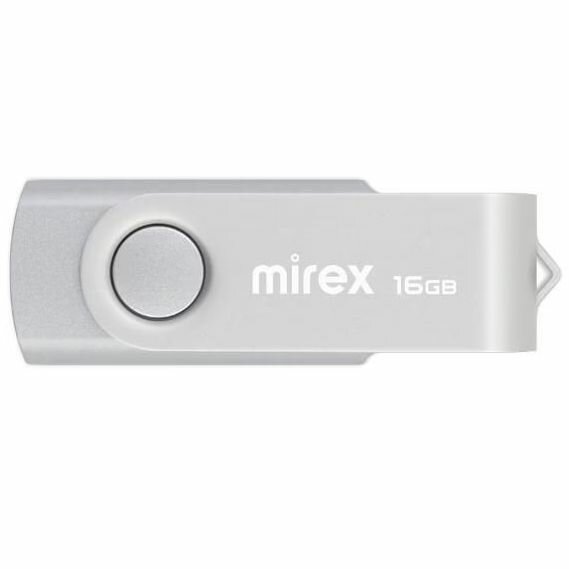 Память USB Flash 16 ГБ Mirex Swivel Silver (13600-FMUSIS16) - поворотный, металл, USB 2.0, чтение - 22 Мб/с