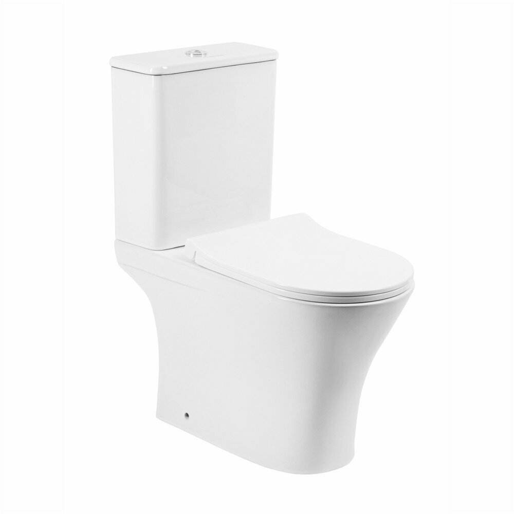 Унитаз-компакт с круговым смывом EVA GOLD EG306T безободковый, тонкое сиденье