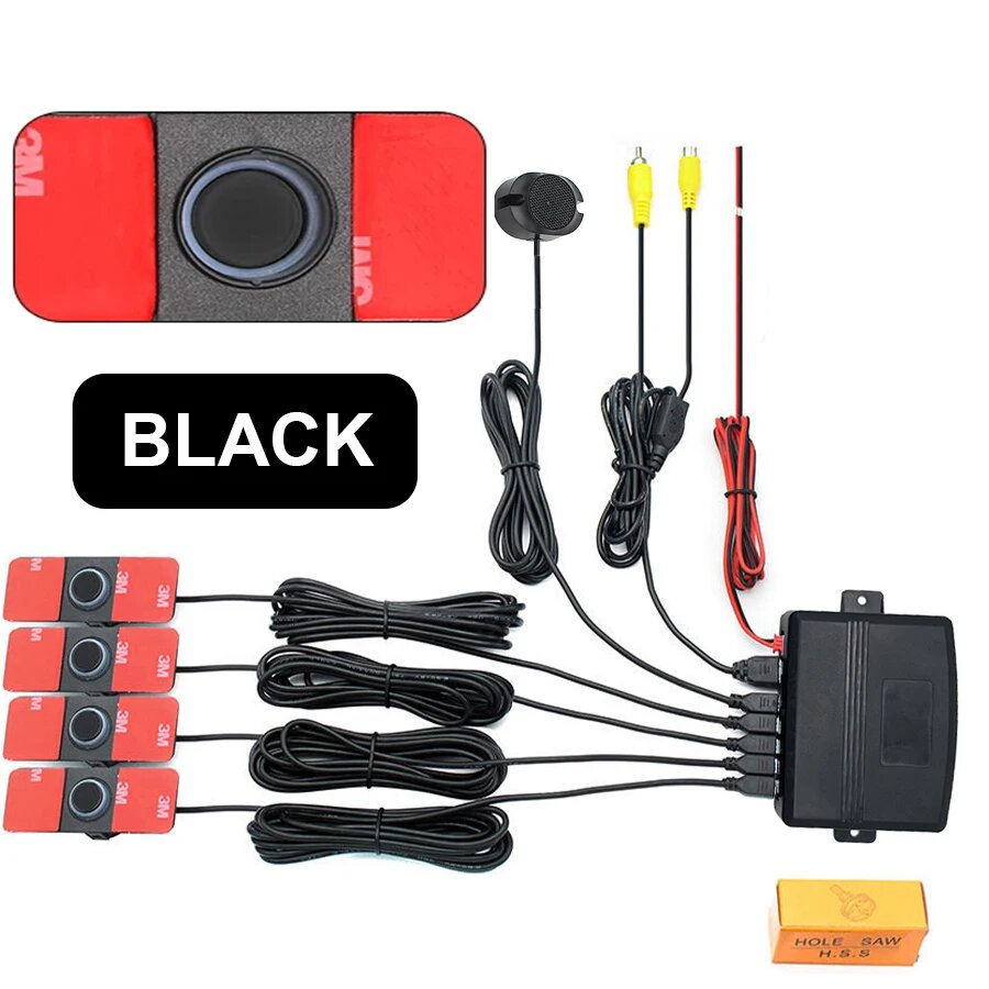 Двойной процессор AHD/CVBS, датчик видеопарковки, обратный резервный радар, детектор помощи, монитор, оригинальный датчик плоскости 13,5 мм, Black