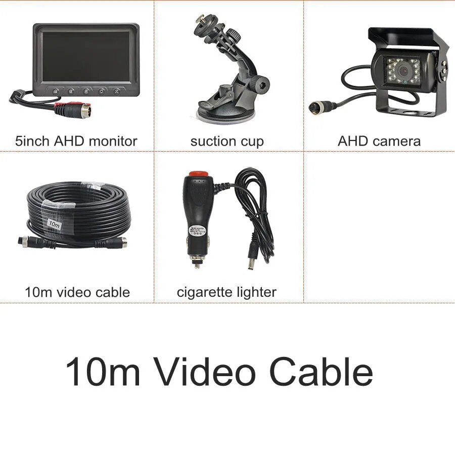 DIYKIT 5-дюймовый AHD IPS HD автомобильный монитор заднего вида водонепроницаемый ИК ночного видения 1920x1080 AHD резервная автомобильная камера простая установка, 10m camera monitor