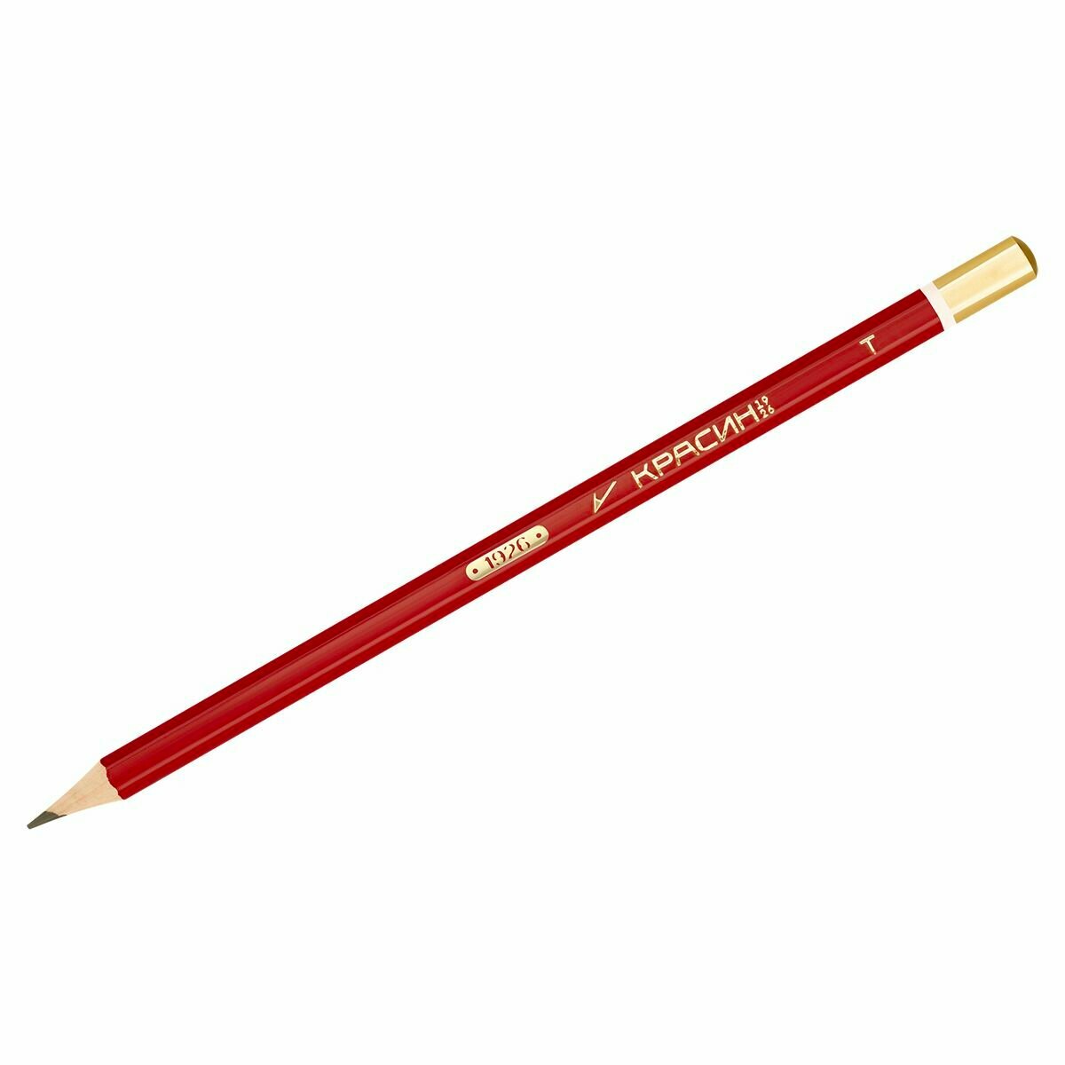 Карандаш чернографитный Красин "1926" (Т (Н), кедр, шестигранный, заточенный) (КР-120130), 12шт.