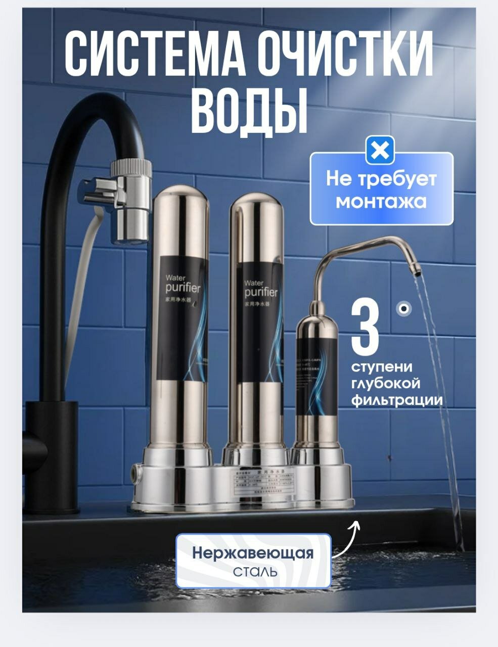 Фильтр встраиваемый для мойки