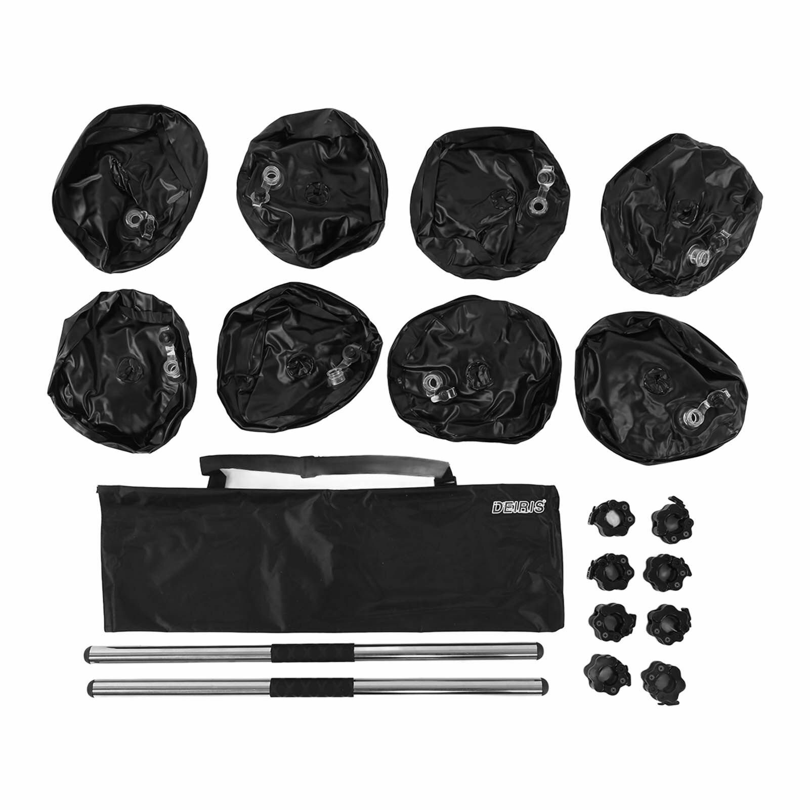 Регулируемые гантели для путешествий, наполненные водой, 30 кг, для мужчин и женщин, тренировка мышц рук, домашний фитнес, черный