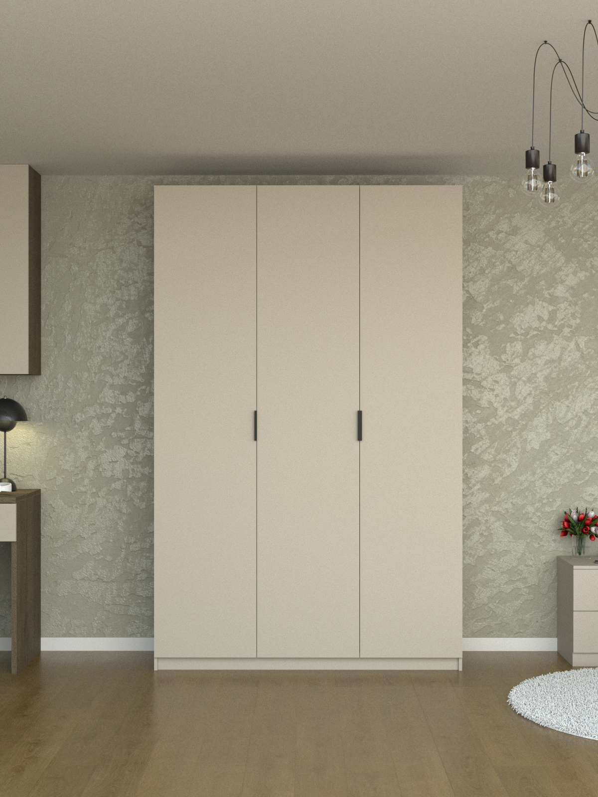 Распашной шкаф MF Puzzle "Комфорт", Кашемир матовый, 3 двери, 150x60x236 см