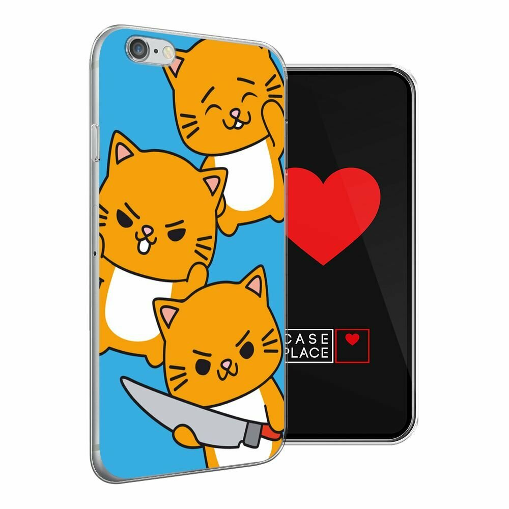 Чехол на Apple iPhone 6 / Айфон 6 с принтом "Опасные котики" — фото 1
