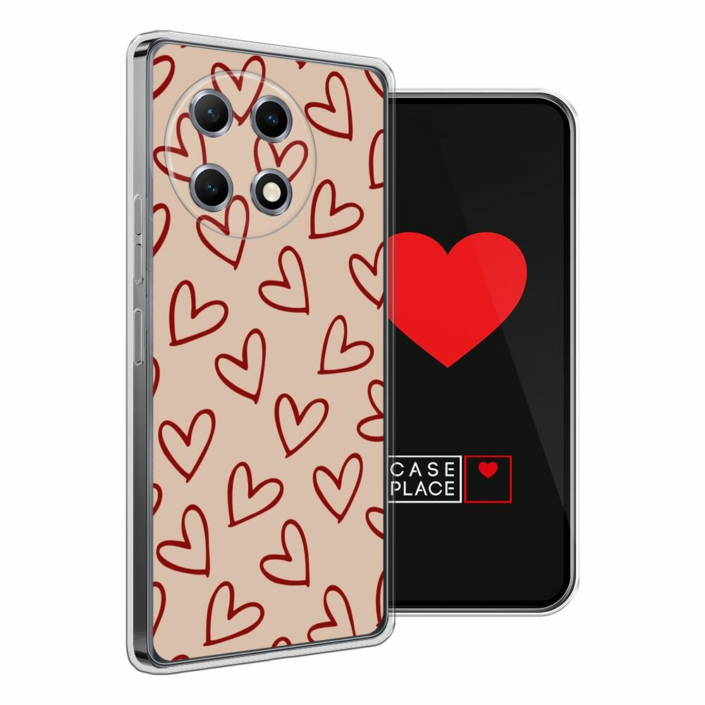 Чехол на Tecno Camon 30S / Текно Камон 30S с принтом "Little hearts doodles 1 - 14 февраля" — фото 1