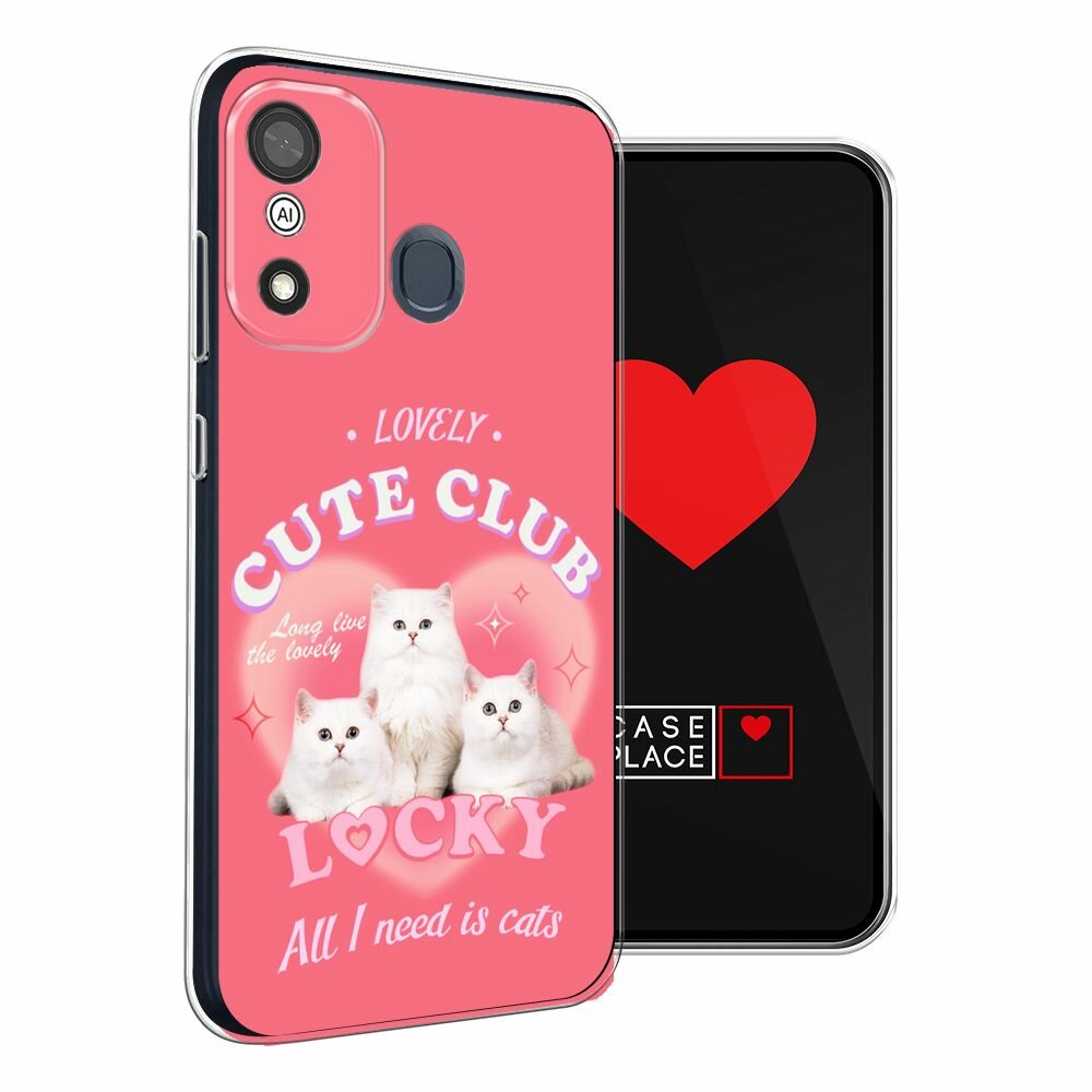 Силиконовый чехол на Itel A27 / Ител А27 с принтом "Cute club" — фото 1