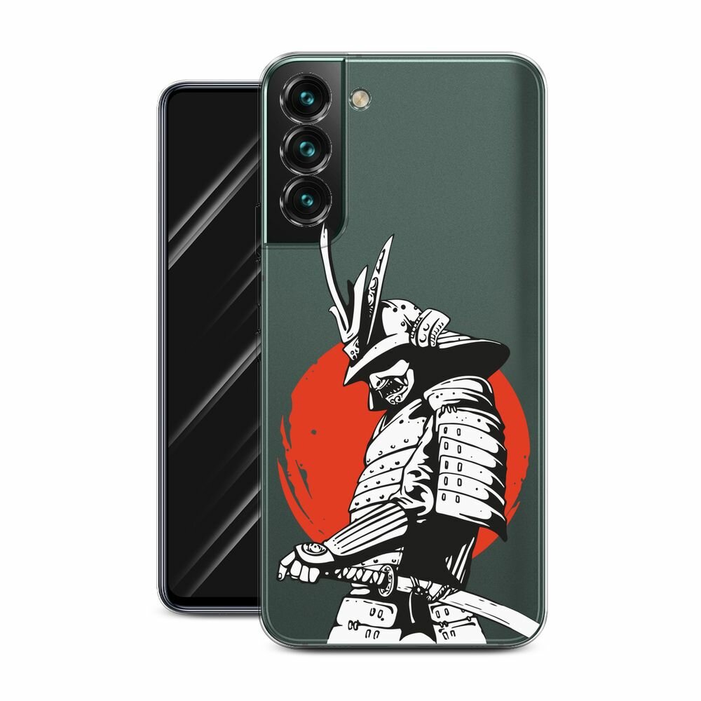Чехол на Samsung Galaxy S22 + / Самсунг Галакси S22 Плюс с принтом "Самурай с катаной", прозрачный — фото 1