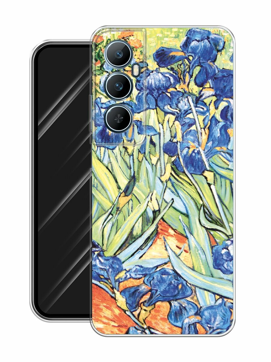 Силиконовый чехол на Realme C65 / Реалми С65 с принтом "Ирисы Ван Гог" — фото 1
