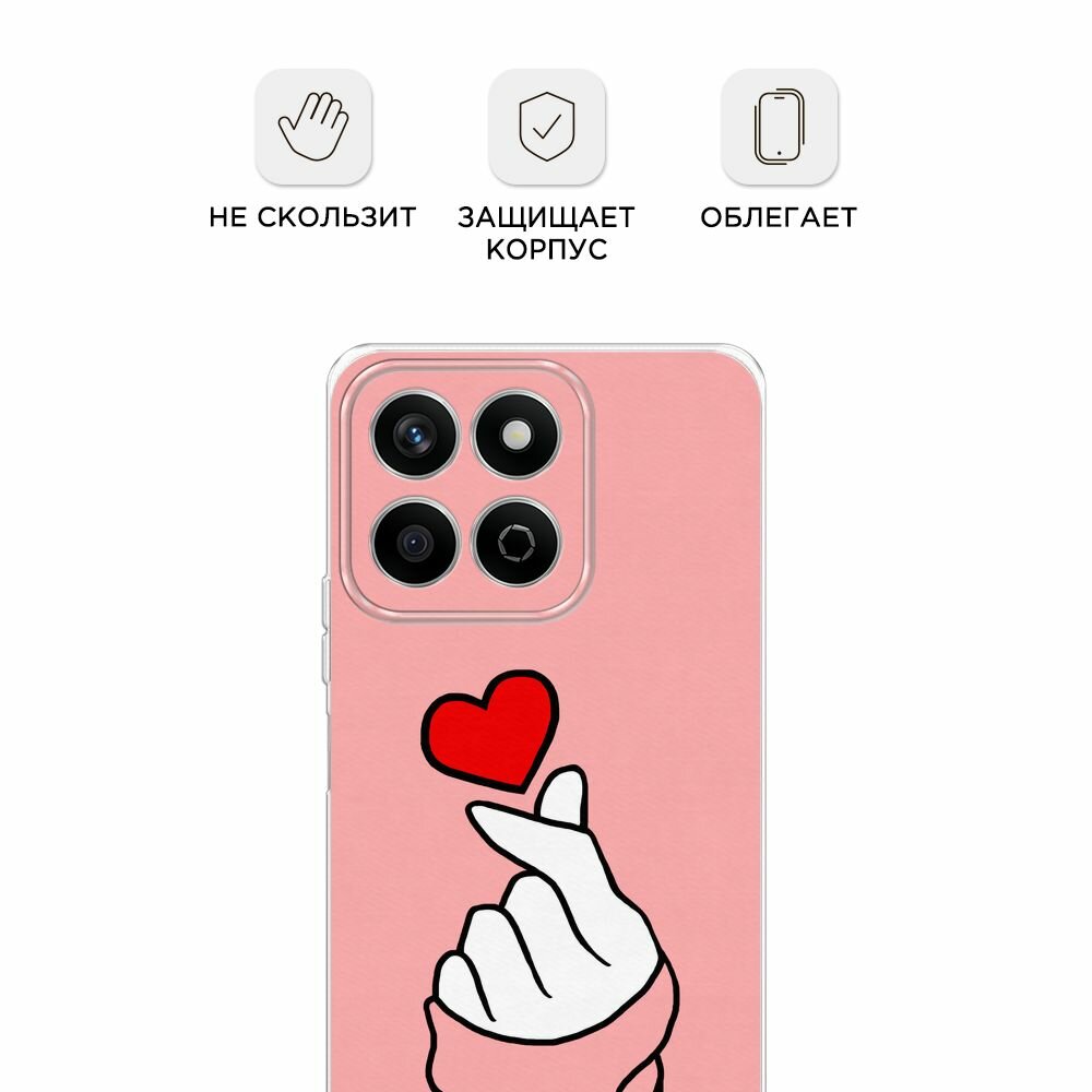 Силиконовый чехол на Honor X7c / Хонор X7c с принтом "Милое сердечко" — фото 1