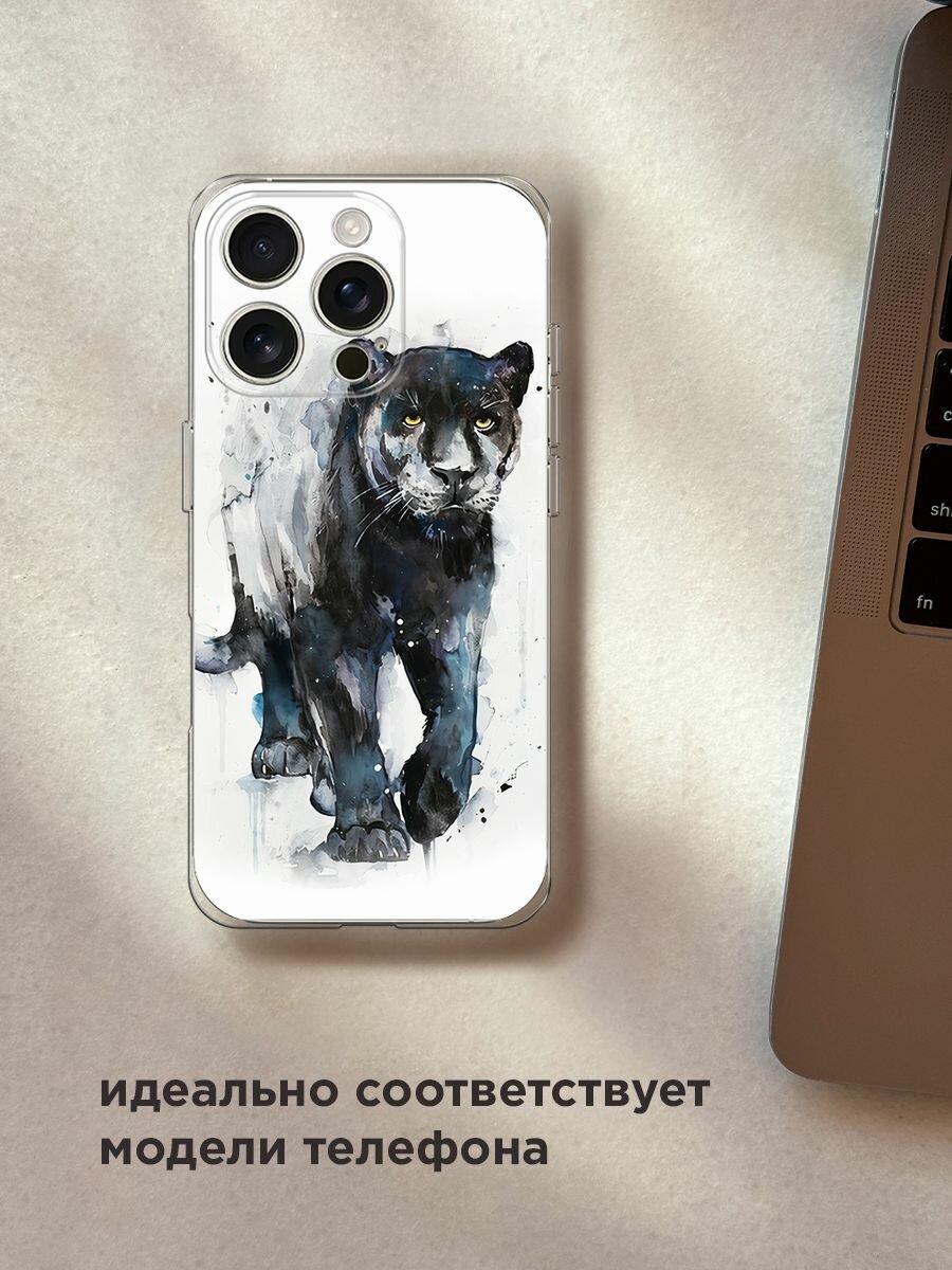 Чехол на Apple iPhone 16 Pro / Айфон 16 Про с принтом "Пантера арт 3" — фото 1