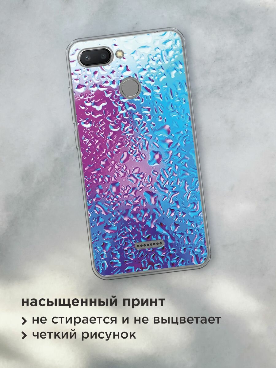 Чехол на Xiaomi Redmi 6 / Сяоми Редми 6 с принтом "Капли на стекле" — фото 1