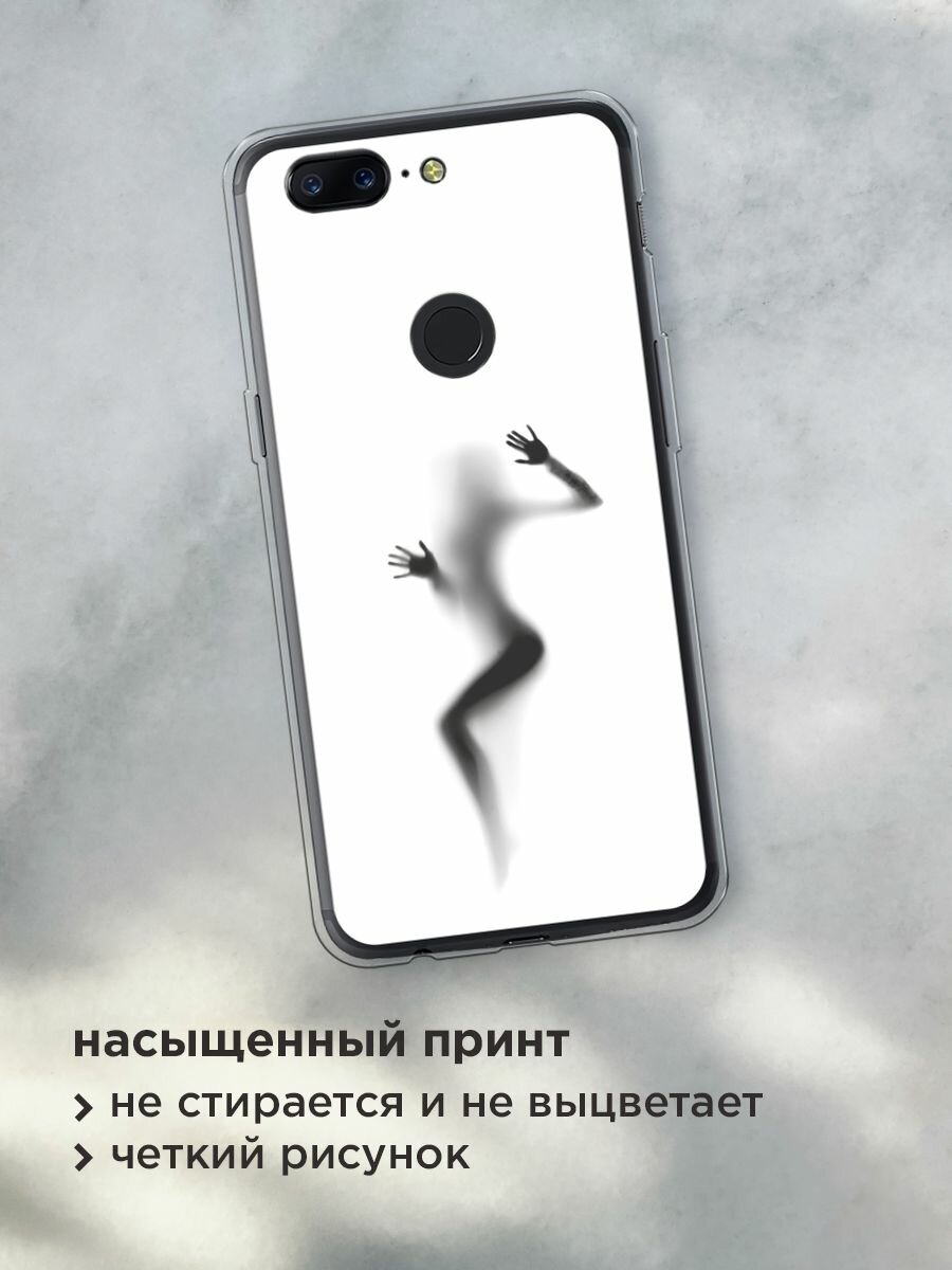 Силиконовый чехол на OnePlus 5T / ВанПлюс 5Т с принтом "Девушка в душе" — фото 1