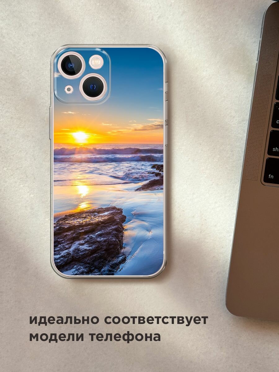 Чехол на Apple iPhone 13 mini / Айфон 13 мини с принтом "Восход 6" — фото 1
