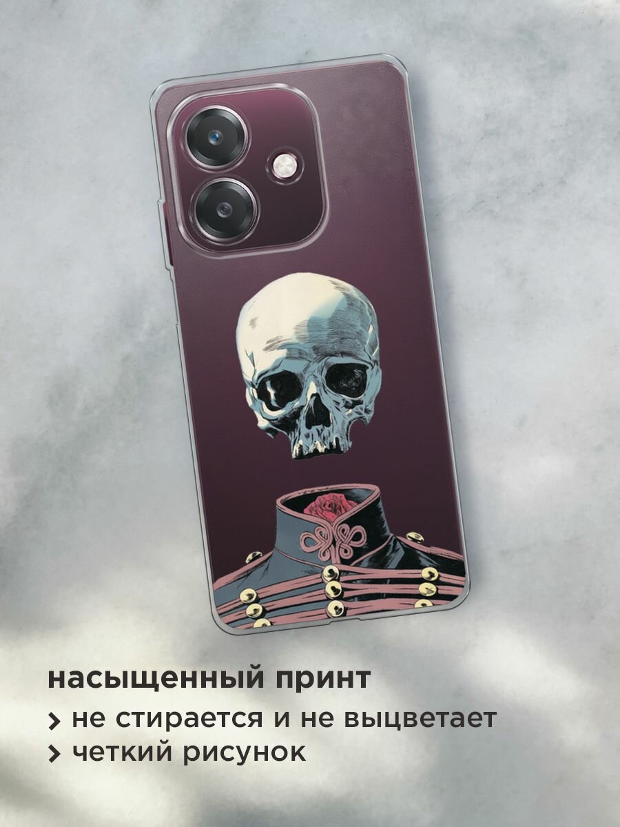 Чехол на Oppo A3/A3x / Оппо А3/A3x с принтом "Гусар", прозрачный — фото 1