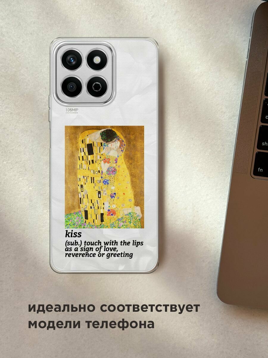 Чехол на Honor X7c / Хонор X7c с принтом "The kiss", прозрачный — фото 1