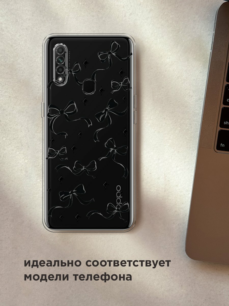 Чехол на Oppo A31 / Оппо А31 с принтом "Милые чёрные бантики 4" — фото 1