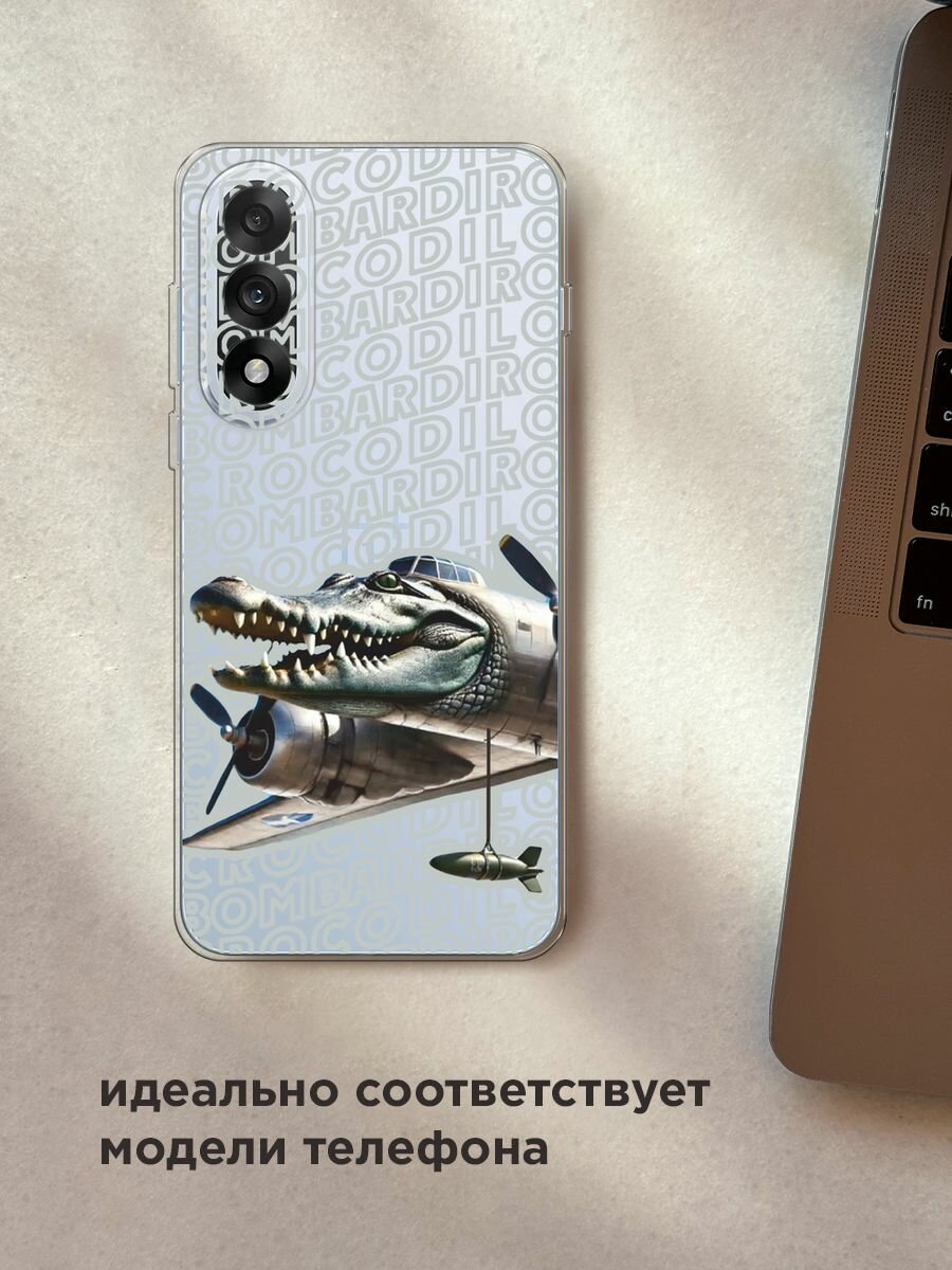 Чехол на OnePlus Nord 5 / Ван Плас Норд 5 с принтом "Бомбардиро крокодило 2", прозрачный — фото 1