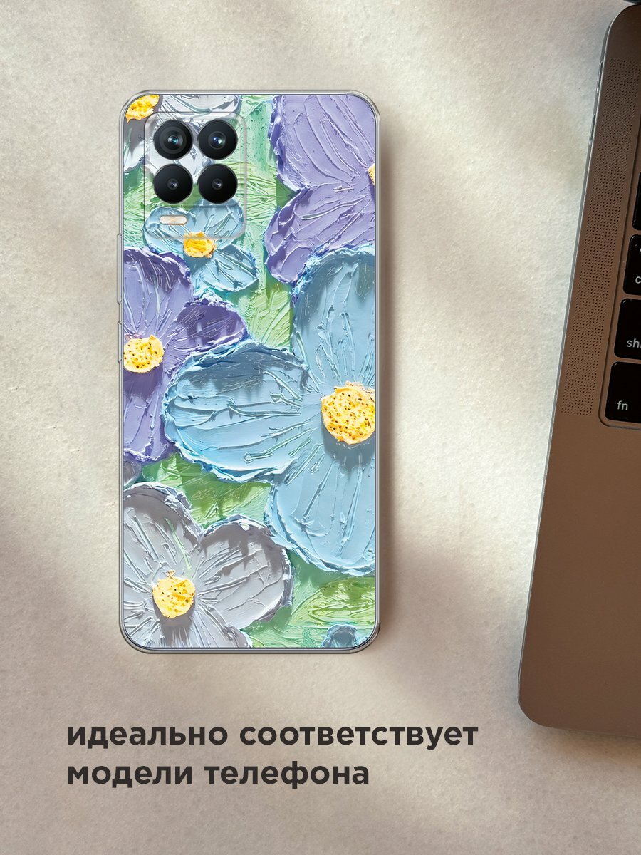 Чехол на Realme 8/8 Pro / Реалми 8/8 Про с принтом "Масляные цветы 2" — фото 1