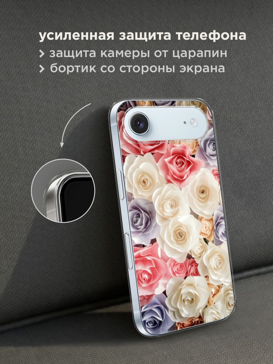 Чехол на Apple iPhone Air / Айфон Айр с принтом "Пастельные розы" — фото 1