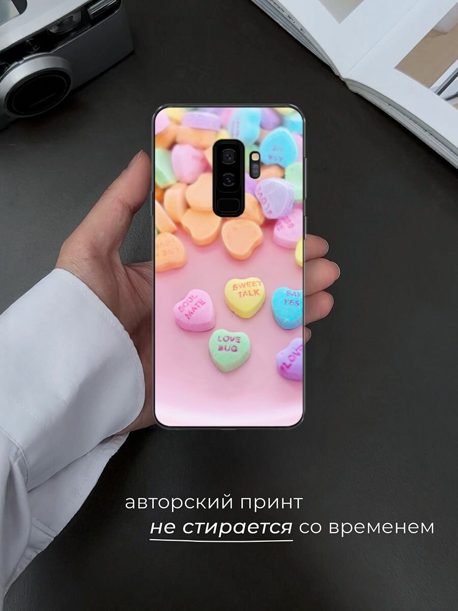 Чехол на Samsung Galaxy S9 + / Самсунг Галакси С9 Плюс с принтом "Конфетки сердечки 2" — фото 1