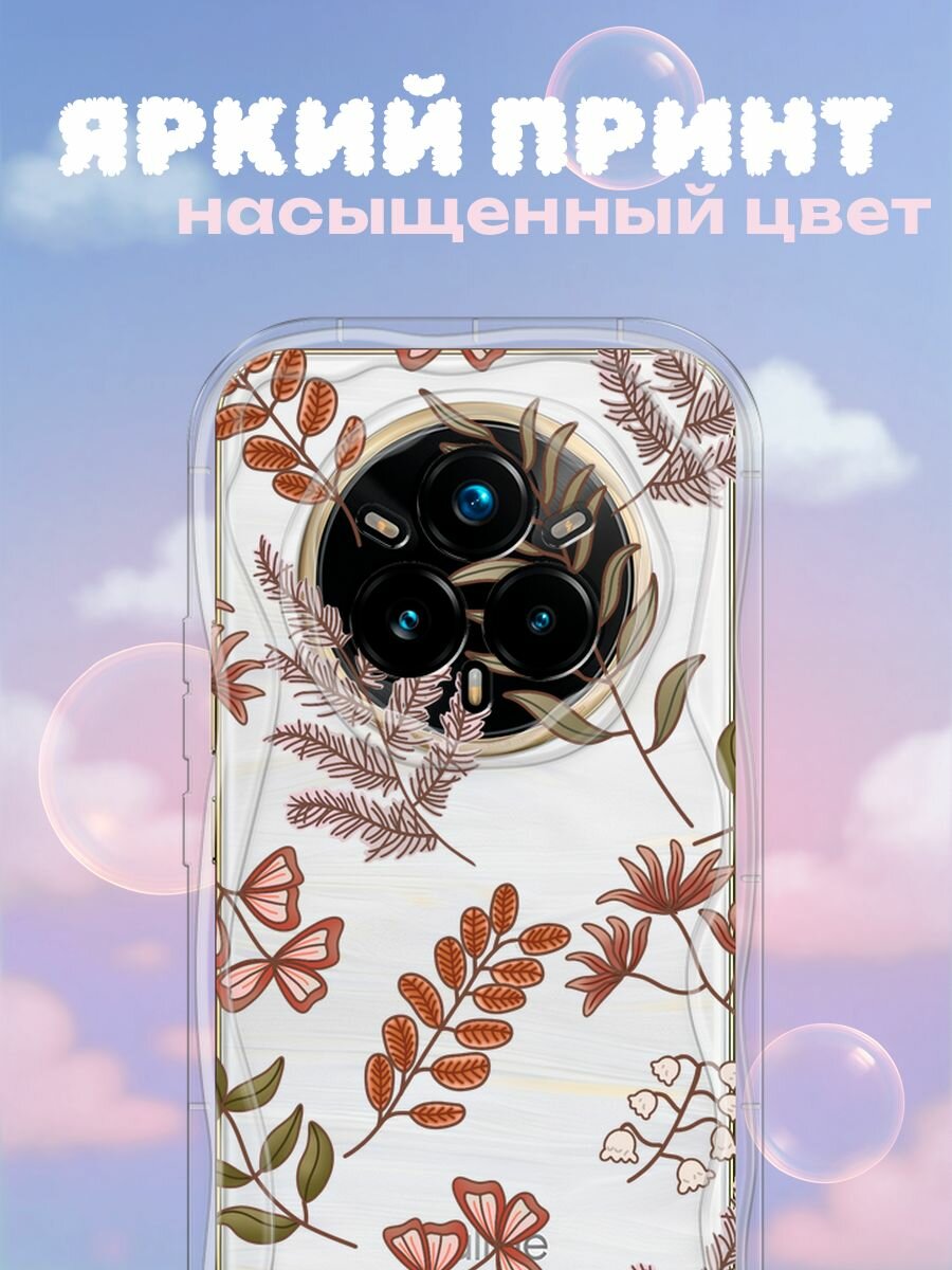 Чехол на Realme 14 Pro Plus / Реалми 14 pro plus с принтом "Винтажные полевые цветы 4" — фото 1
