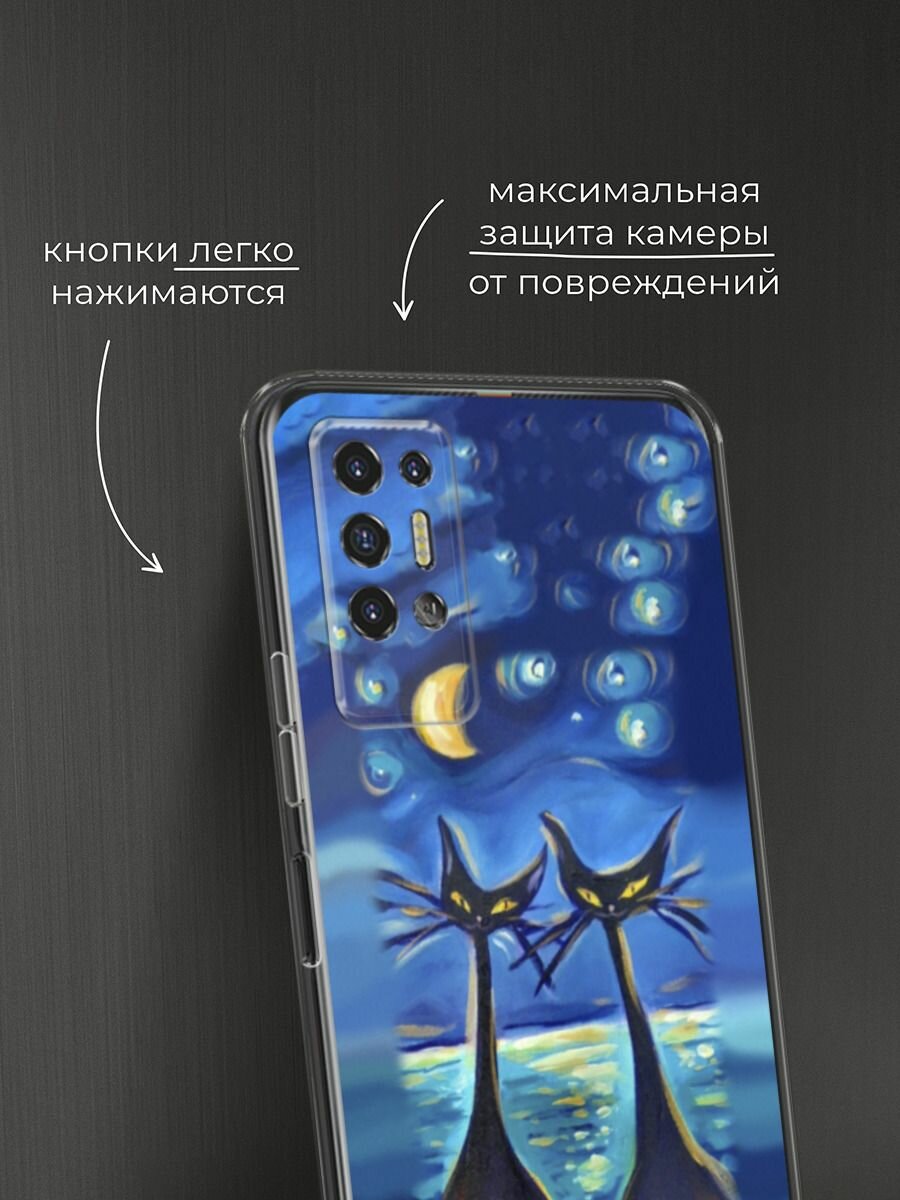 Чехол на Tecno Pova 2 / Текно Пова 2 с принтом "Влюбленные котики 7" — фото 1