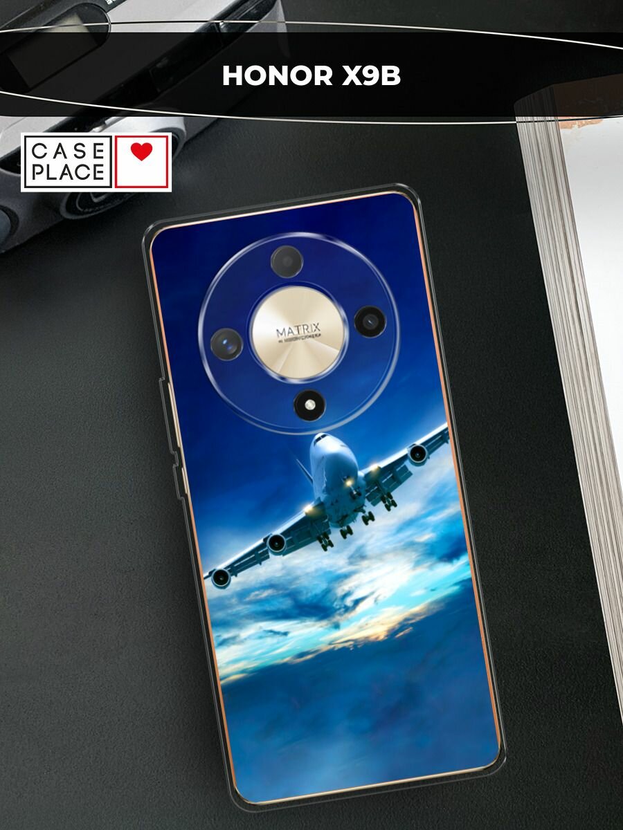 Силиконовый чехол на Honor X9b / Хонор X9B с принтом "Самолет в небе"