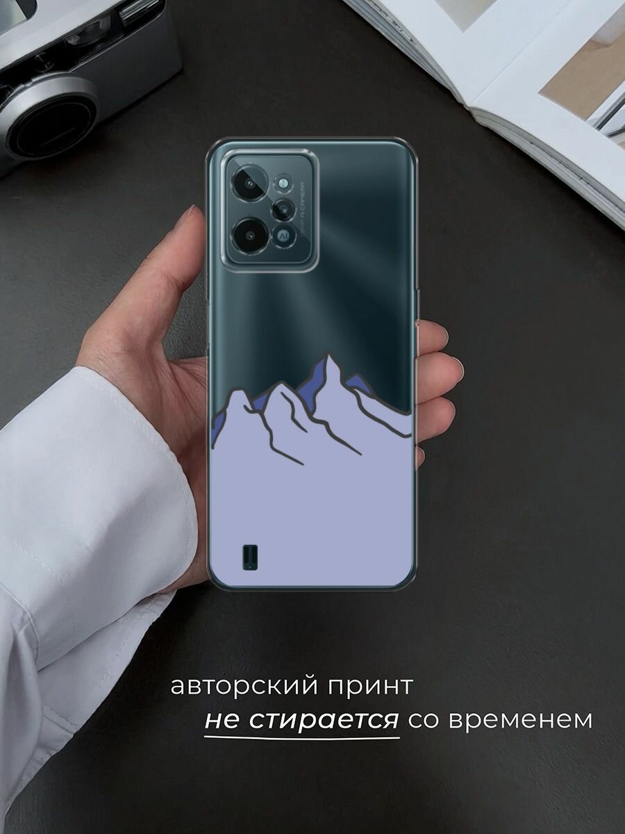Чехол на Realme C31 / Реалми C31 с принтом "Гора", прозрачный — фото 1