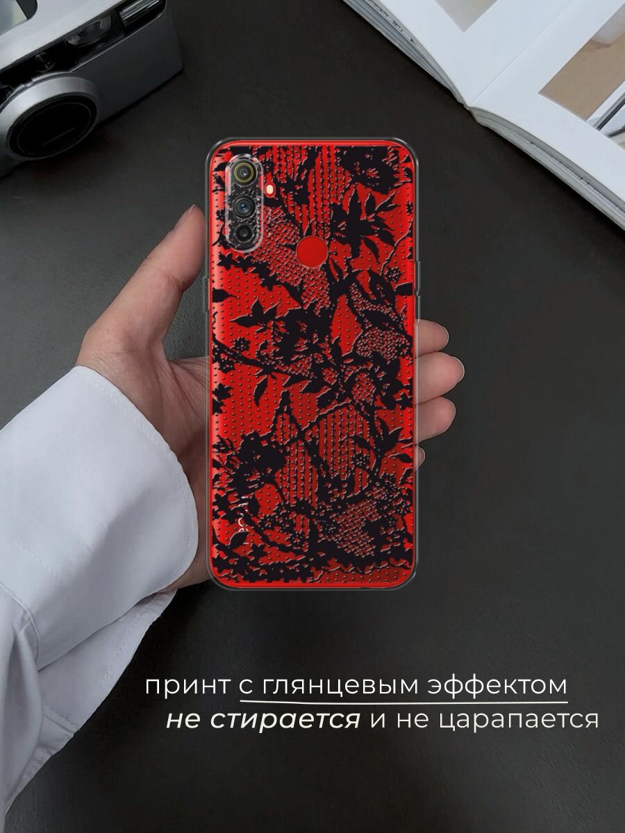 Чехол на Realme C3 / Реалми C3 с принтом "Черная сетка" — фото 1