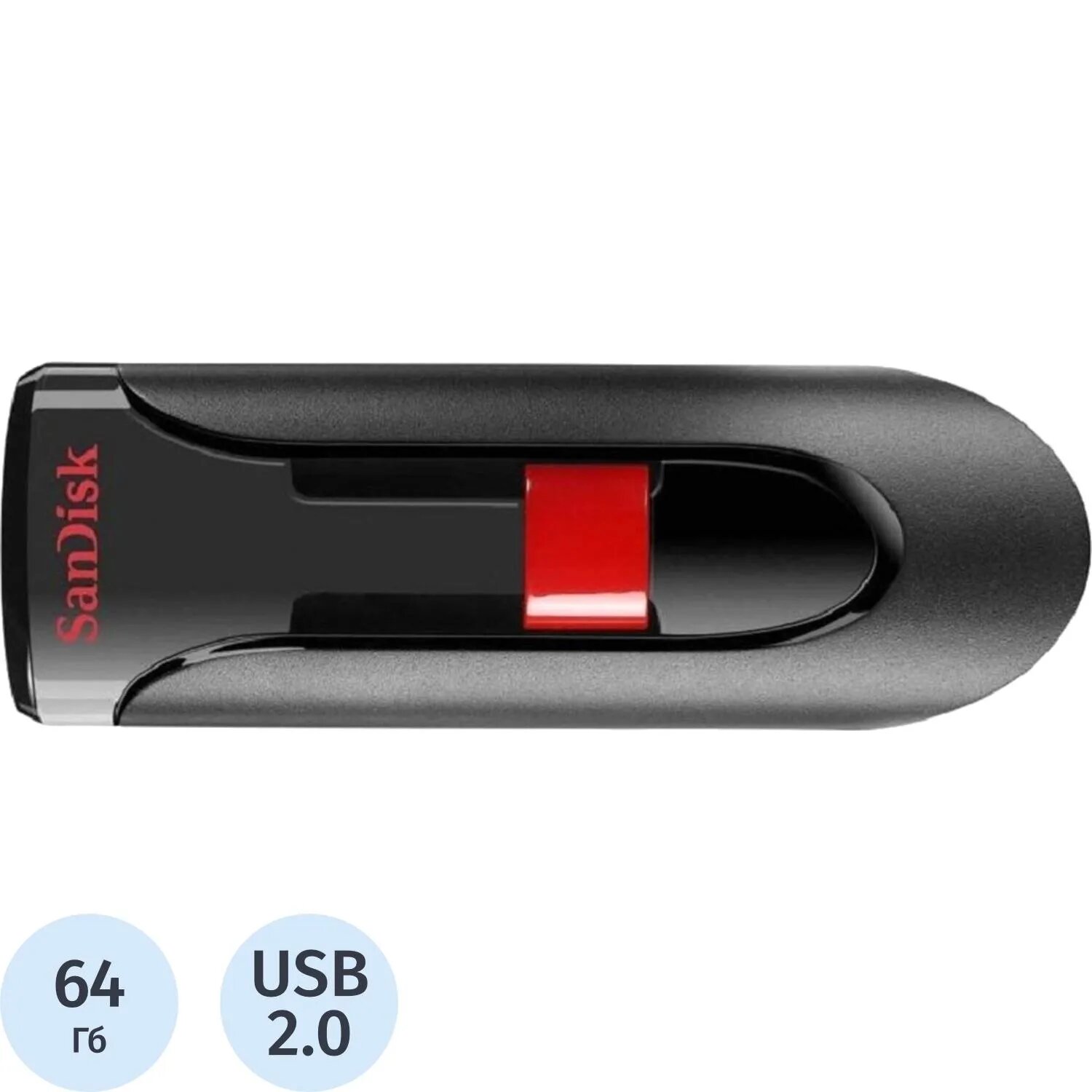 Флеш-память 64GB SanDisk CZ60 Cruzer Glide, USB 2.0