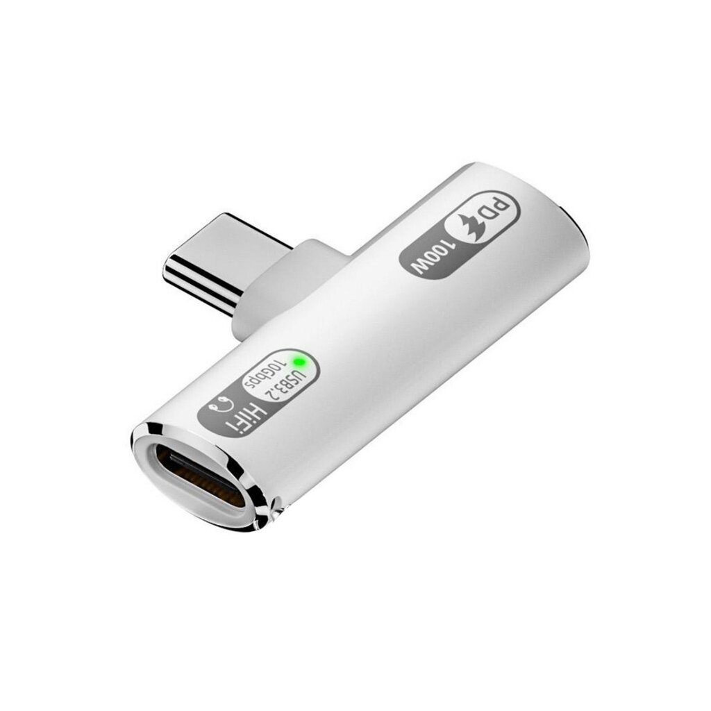 Двойной аудио-адаптер для зарядки Type C "два в одном"-белый