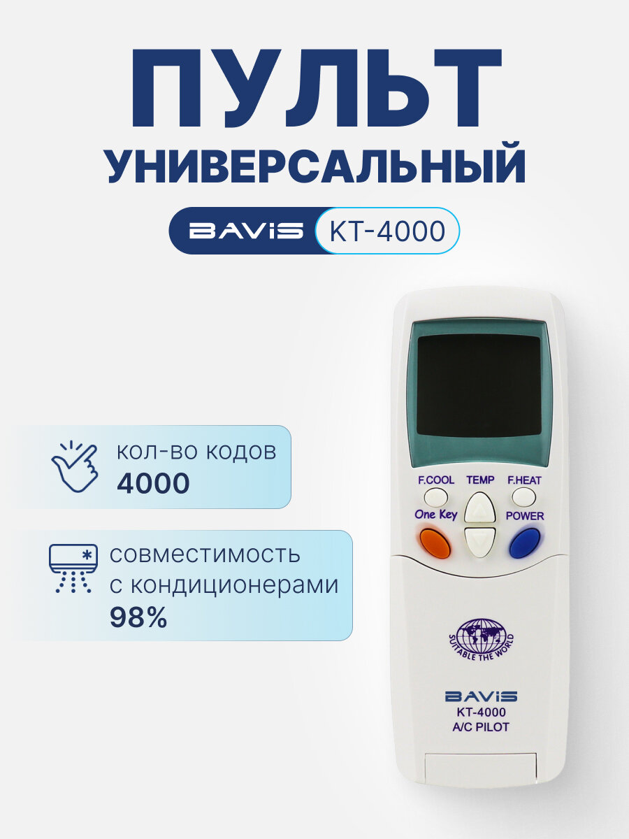 BAVIS KT-4000 (4000 в 1) универсальный ПДУ для кондиционеров