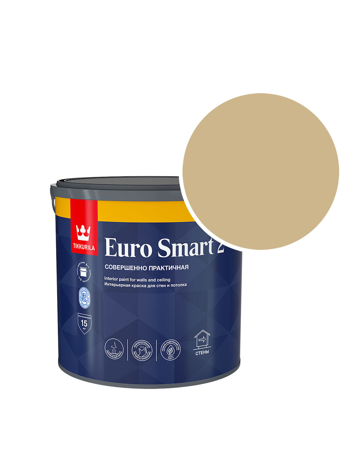 Краска интерьерная Tikkurila Euro Smart 2 RAL 1001 (Бежевый - Beige) 2,7 л