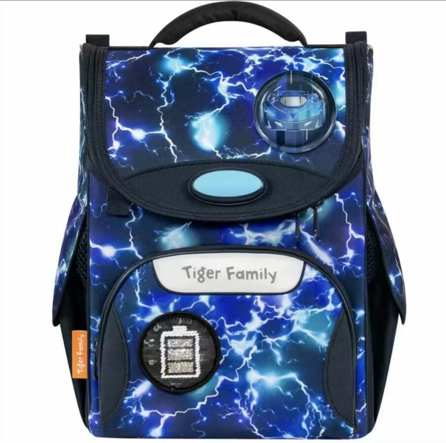 Ранец TIGER NATURE QUEST LIGHTNING STRIKE, 14 л, ткань, на молнии, для мальчиков, 35 x 31 x 19 см