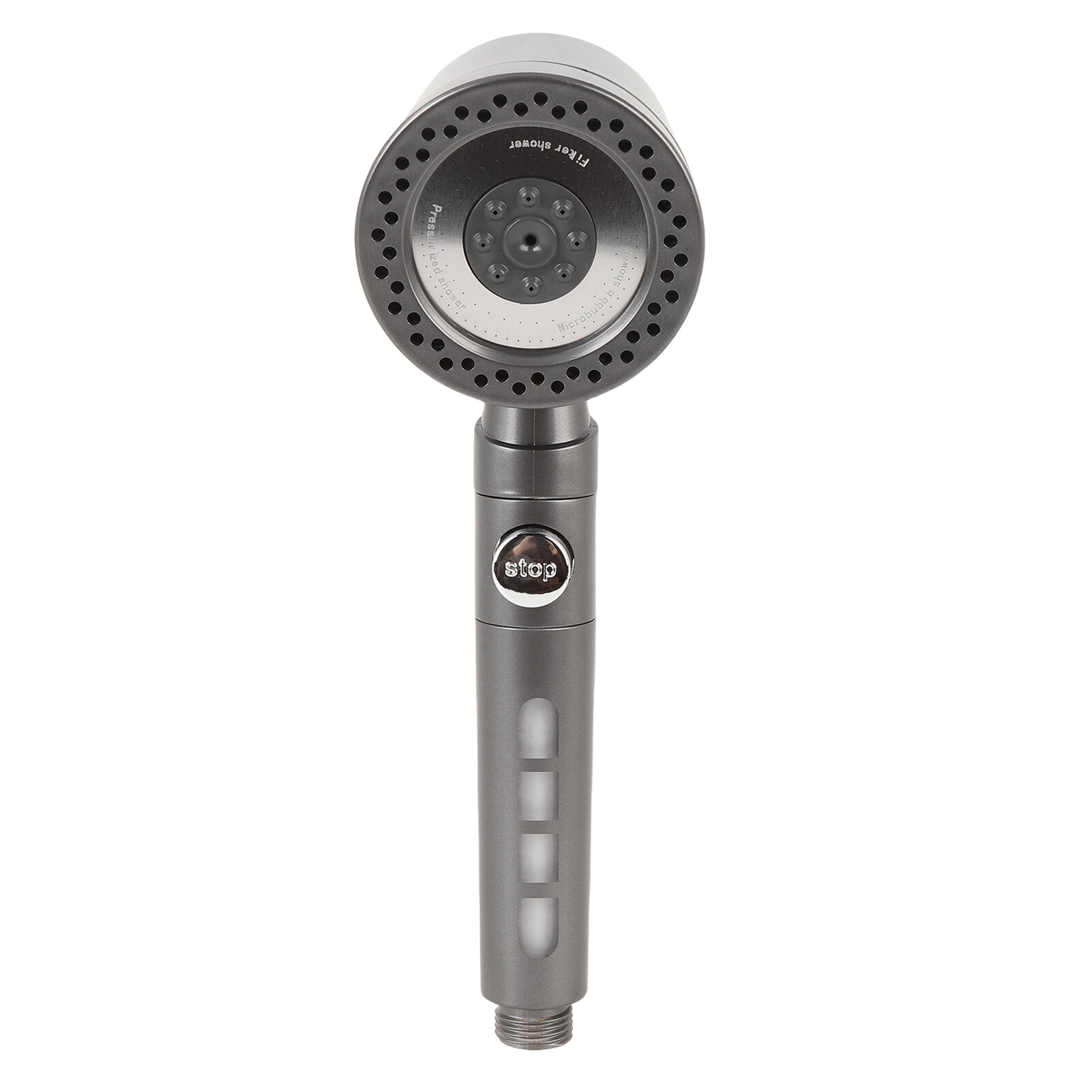 Фильтрованная душевая лейка с несколькими режимами, стильный вид, ручная душевая лейка с усилением давления для домашнего использования, серая