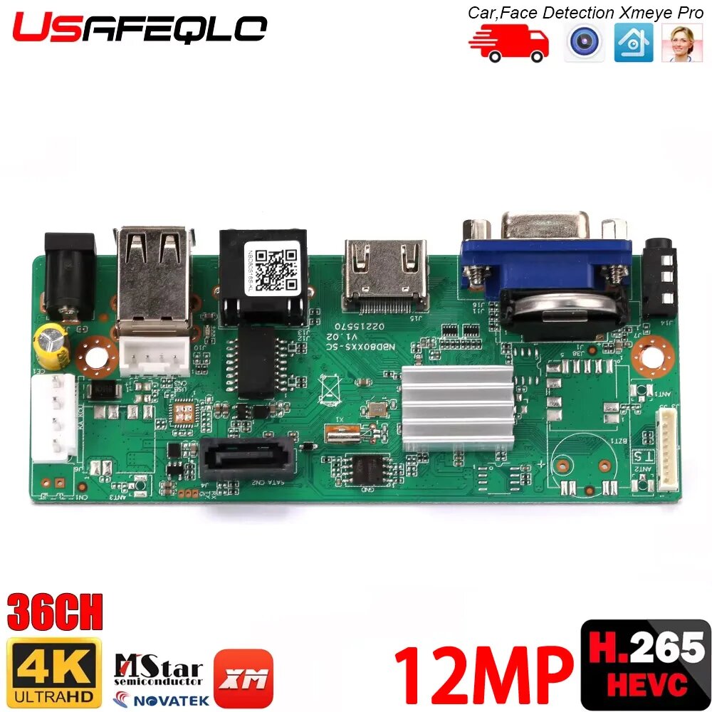 USAFEQLO 9-канальный сетевой видеорегистратор 12MP 36 каналов
