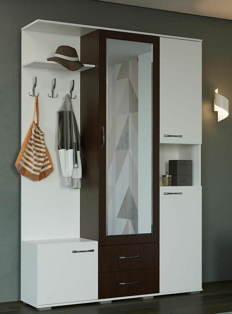 Готовая прихожая Лайфмебель Бертра венге / белый